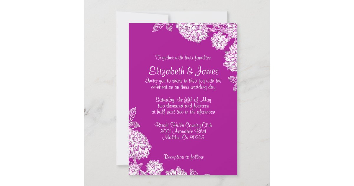 Elegant Purple Wedding Invitations | Zazzle