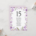 Elegant Purple Wedding Table Seating Chart Cards | Zazzle
