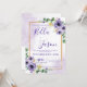Elegant Purple White Floral Gold Frame Wedding Invitation | Zazzle