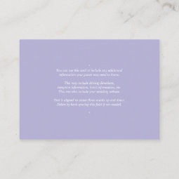 Elegant Purple Wisteria Classic Script Details Enclosure Card | Zazzle