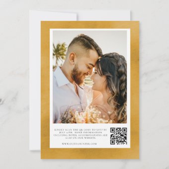 Elegant QR Code Mustard Yellow Wedding Invitation | Zazzle