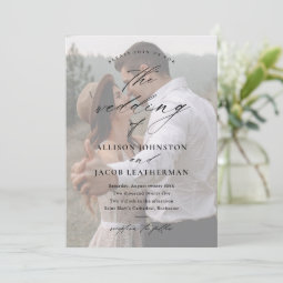 Elegant QR Code Photo Wedding Invitation | Zazzle