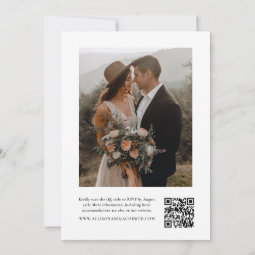 Elegant QR Code Photo Wedding Invitation | Zazzle