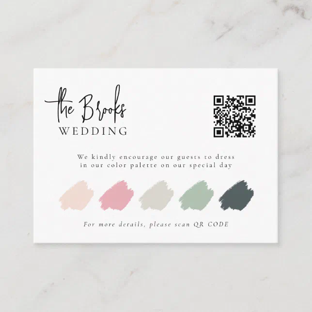 Elegant QR Code Wedding Attire Dress Code Insert | Zazzle
