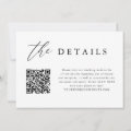 Elegant QR Code Wedding Digital Details Invitation | Zazzle