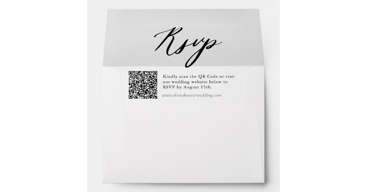Elegant QR Code Wedding Envelope | Zazzle