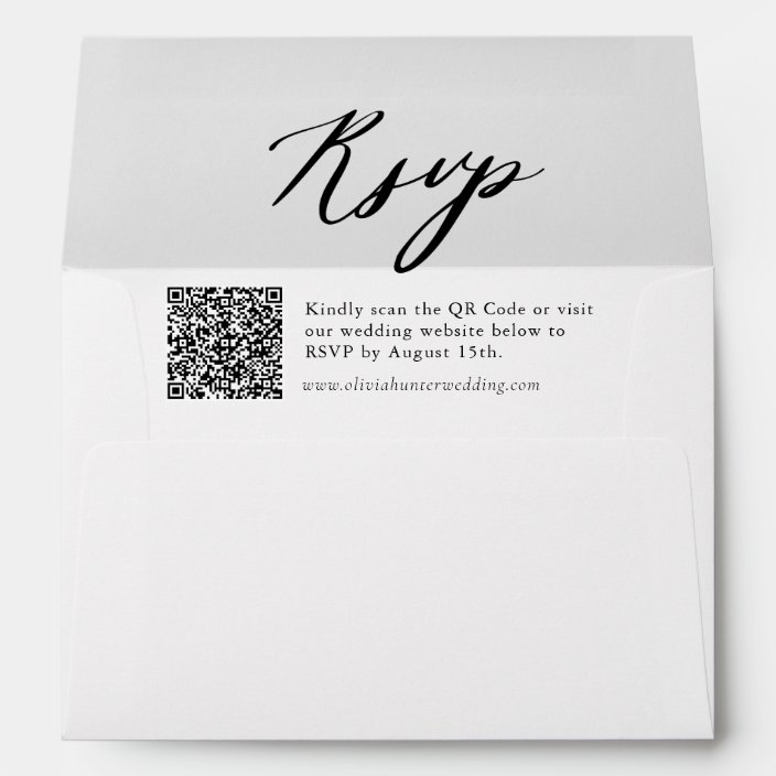 Elegant QR Code Wedding Envelope | Zazzle