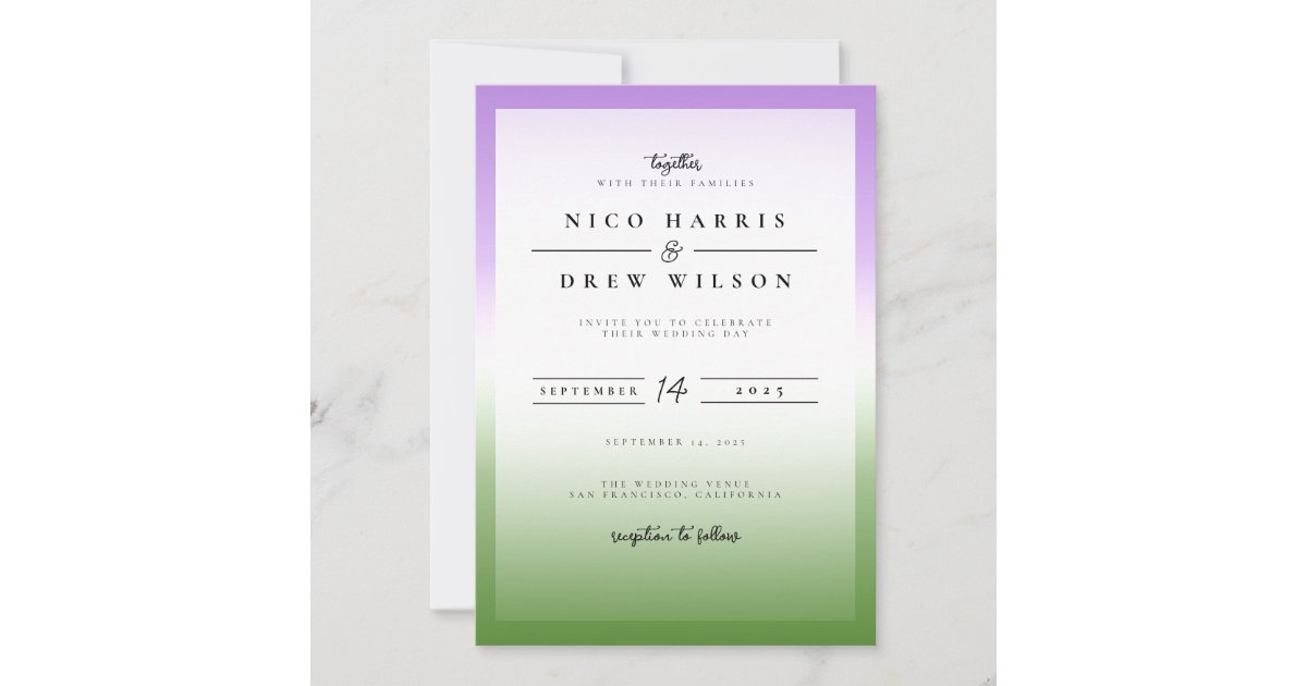 Elegant Queer Pride Wedding Invitation | Zazzle