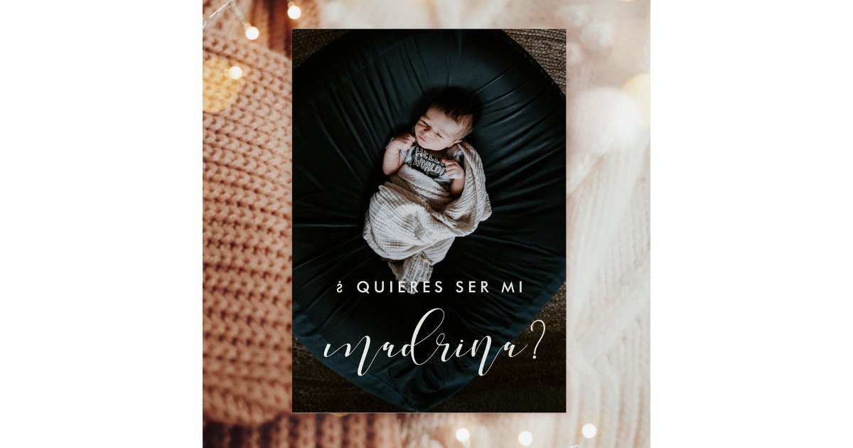 Elegant Quieres ser mi madrina proposal card | Zazzle