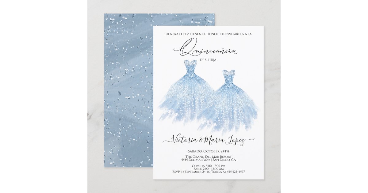 Elegant Quinceañera Glitter Sparkle Spanish Quince Invitation | Zazzle