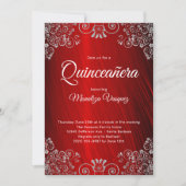Elegant Quinceañera Ruby Red 15th Birthday Invitation | Zazzle