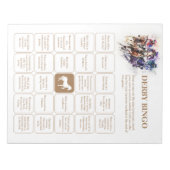 Elegant Race Horse Derby Party Bingo Notepad | Zazzle