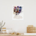 Elegant Race Horse Derby Party Equestrian Poster | Zazzle