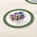 Elegant Race Horse Derby Party Equestrian Round Paper Coaster | Zazzle