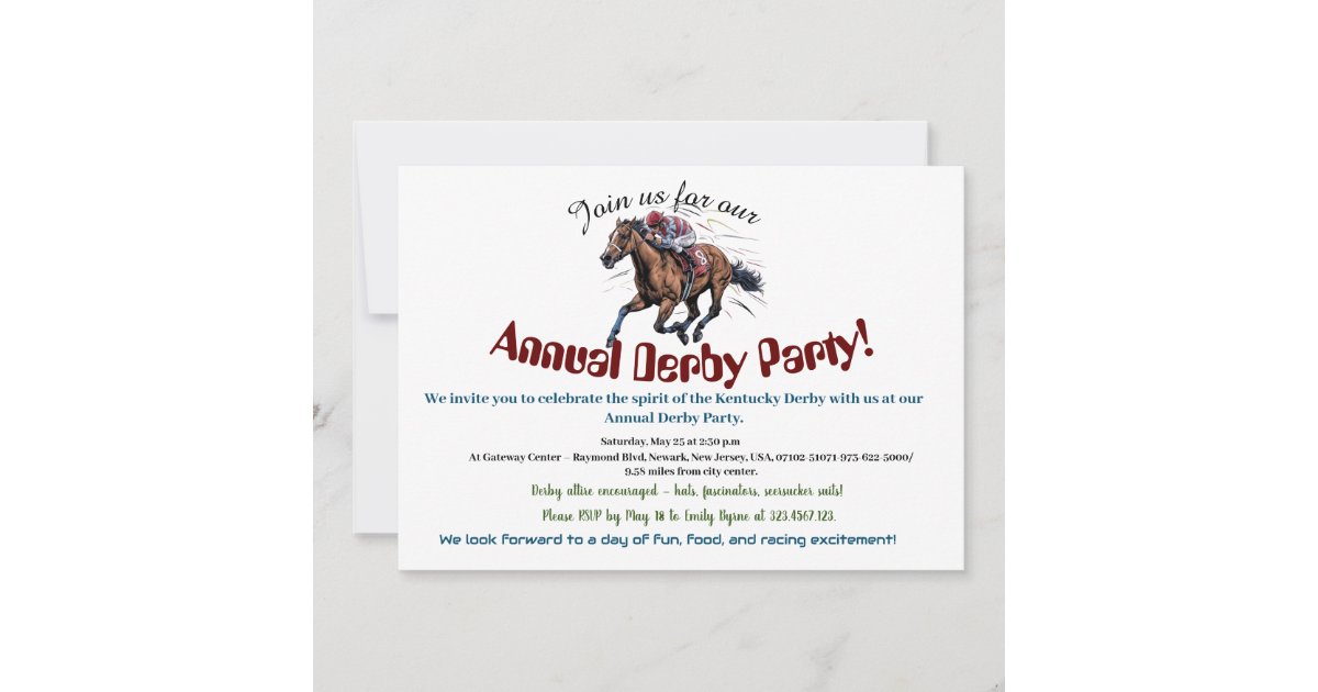 Elegant Race Horse Derby Party Invitation | Zazzle