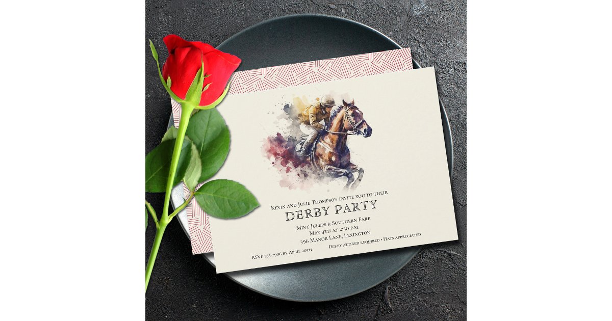 Elegant Race Horse Derby Party Invitation | Zazzle