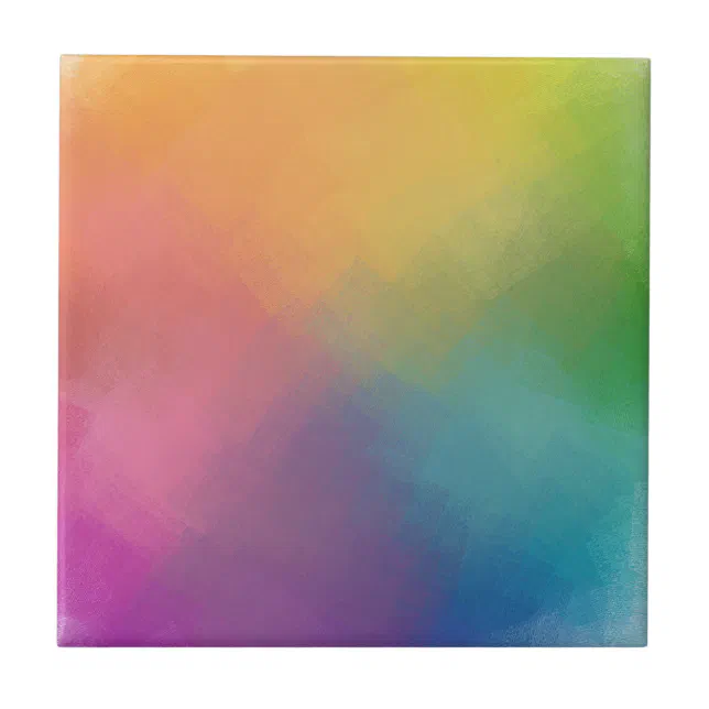 Elegant Rainbow Colors Modern Abstract Template Ceramic Tile | Zazzle