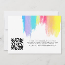 Elegant Rainbow LGBTQ Engagement Photo QR Code Save The Date | Zazzle