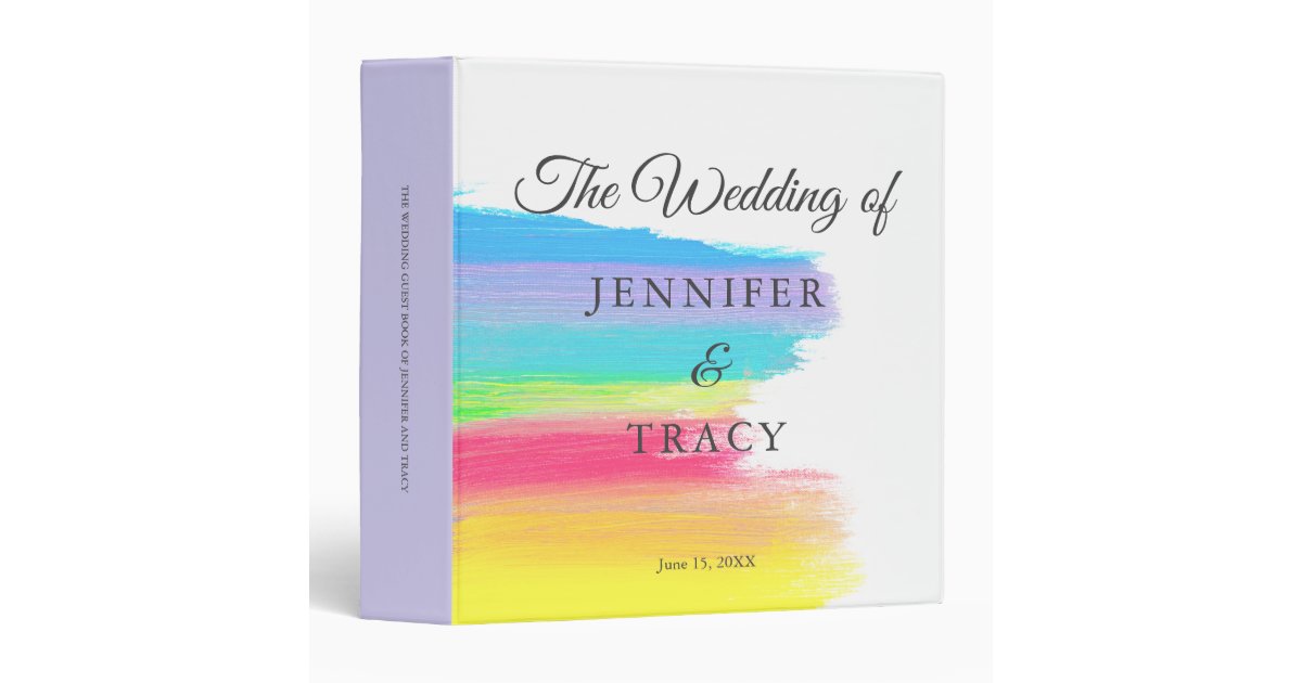 Elegant Rainbow LGBTQ Wedding Keepsake Photo Album 3 Ring Binder | Zazzle