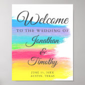 Elegant Rainbow Modern LGBT Welcome to our Wedding Poster | Zazzle