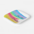 Elegant Rainbow Watercolor Modern LGBTQ Wedding Paper Plates | Zazzle