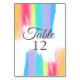 Elegant Rainbow Watercolor Wedding Table Number | Zazzle