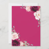 Elegant Raspberry Blush Pink Ivory Floral Wedding Invitation | Zazzle