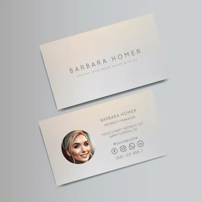 Elegant Real Estate Agent Professional Silver Business Card | Zazzle