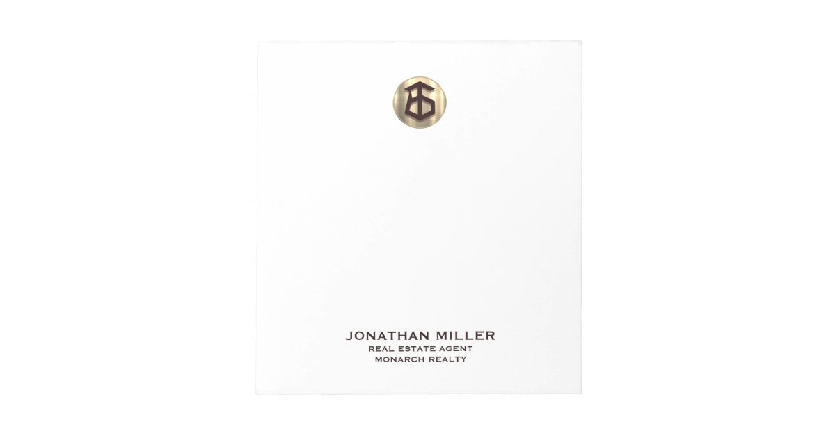 Elegant Real Estate Logo Notepad | Zazzle