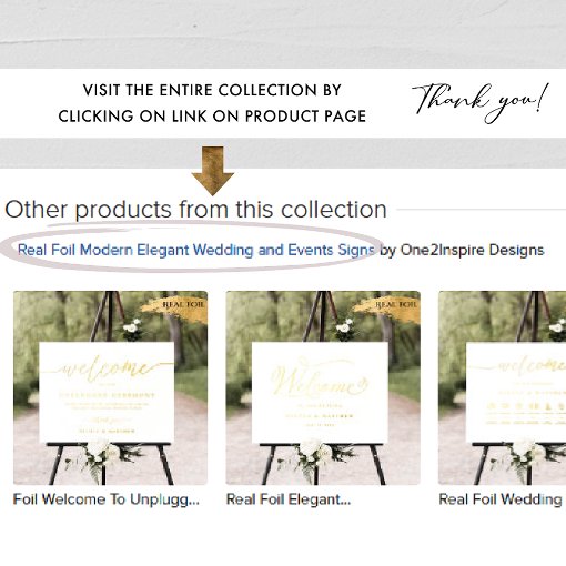 Elegant Real Foil Wedding Welcome Sign | Zazzle