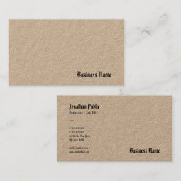Elegant Real Kraft Paper Nostalgic Template Brown Business Card | Zazzle
