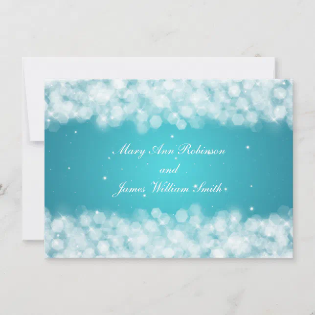 Elegant Reception Party Sparkle Turquoise Invitation | Zazzle