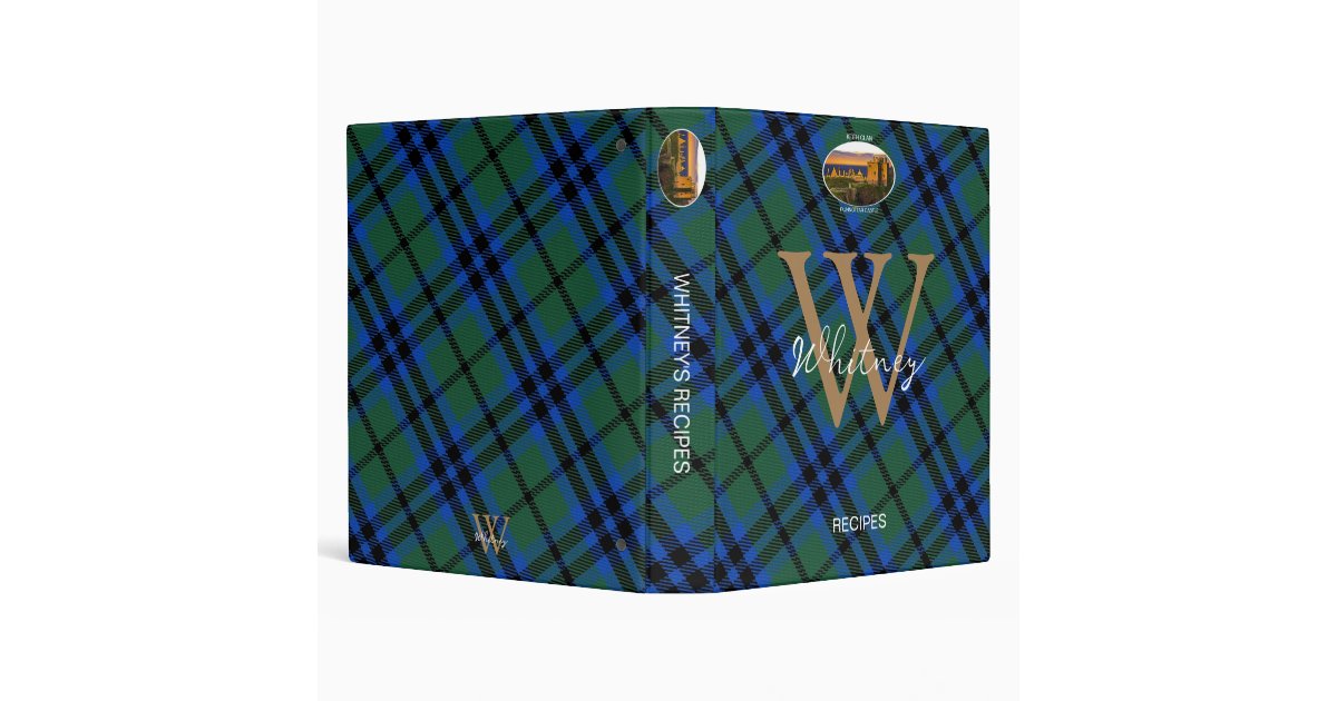 Elegant Recipe Keith Clan Tartan Monogram Name 3 Ring Binder | Zazzle