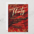 Elegant Red 30th Birthday Invitation | Zazzle