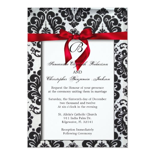 Elegant Red Accent Wedding Invite | Zazzle.com