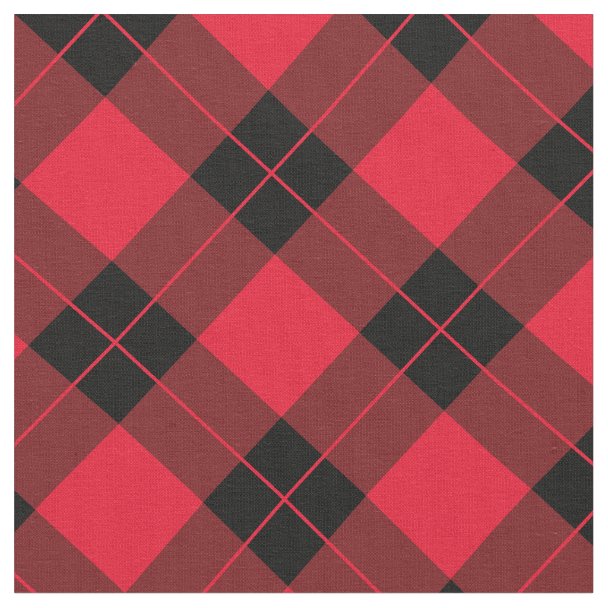 Red Black Buffalo Plaid Pattern Fabric | Zazzle