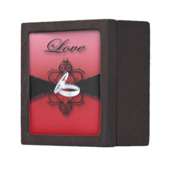 Elegant Red and Black Premium Wedding Ring Box | Zazzle