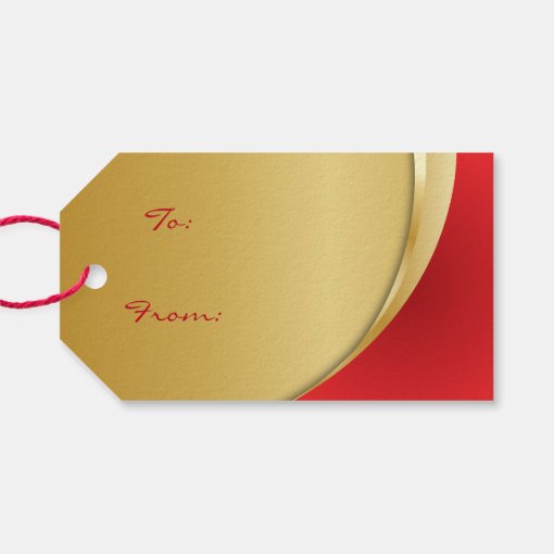 Elegant Red and Gold Christmas Gift Tags | Zazzle