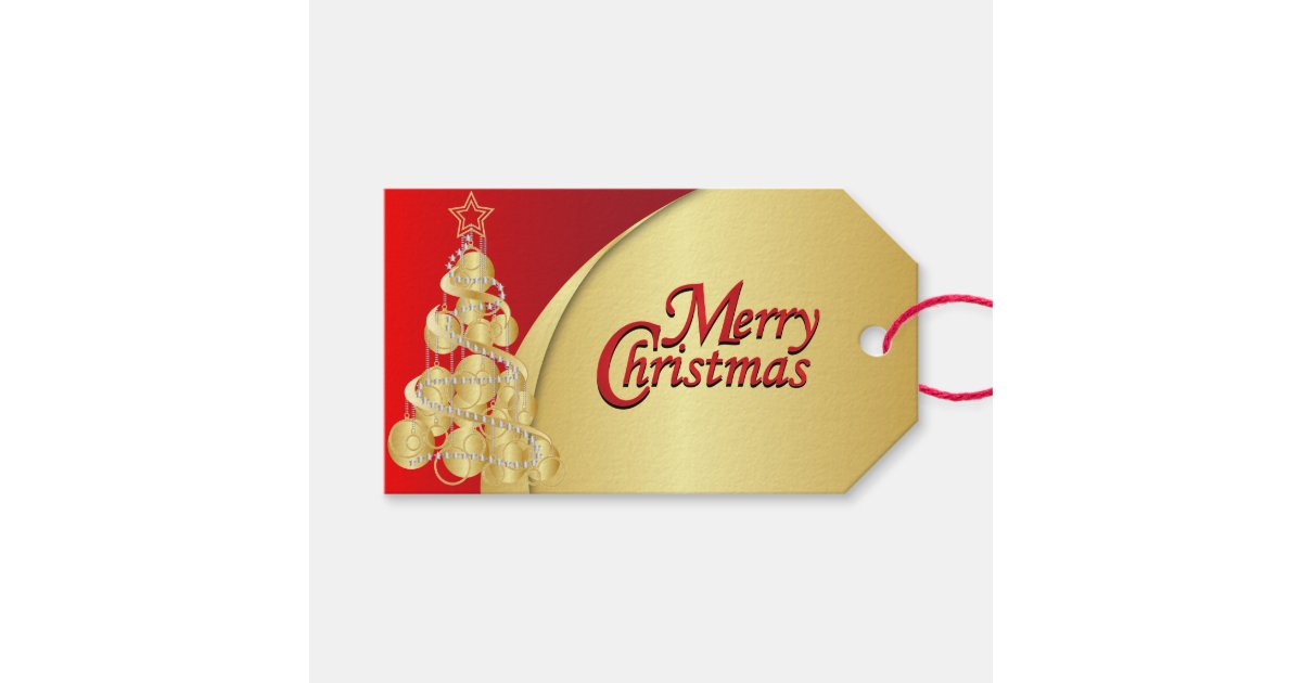 Elegant Red and Gold Christmas Gift Tags | Zazzle