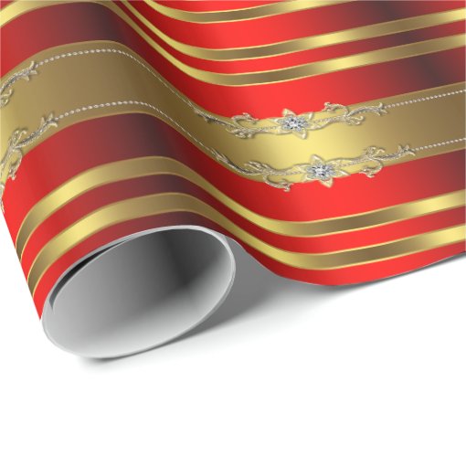 Elegant Red and Gold Gift Wrapping Paper | Zazzle