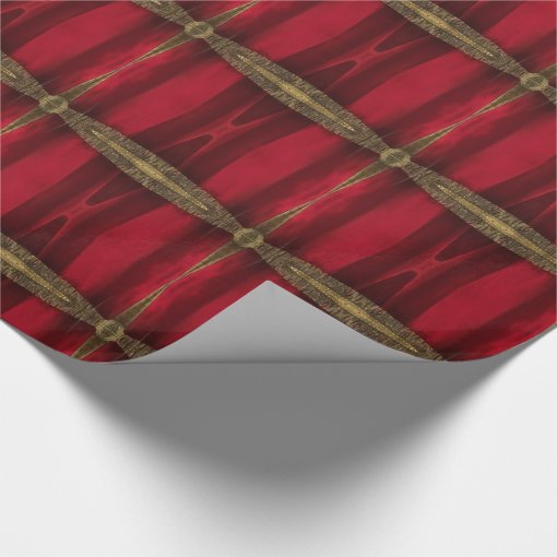 Elegant Red and Gold Pattern Wrapping Paper | Zazzle