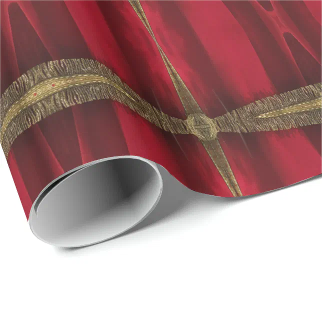 Elegant Red and Gold Pattern Wrapping Paper | Zazzle