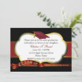 Elegant Red & Black Graduation Party Invitation | Zazzle
