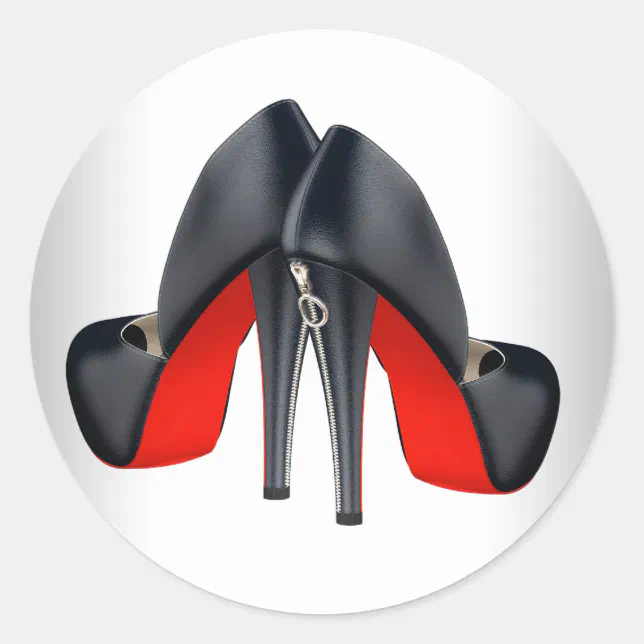 Elegant Red Black High Heel Shoe Stickers | Zazzle