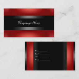 Elegant Red Black Indestructible Business Card | Zazzle