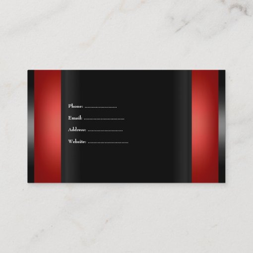 Elegant Red Black Indestructible Business Card | Zazzle
