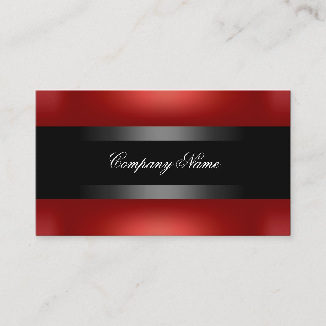 Elegant Red Black Indestructible Business Card | Zazzle