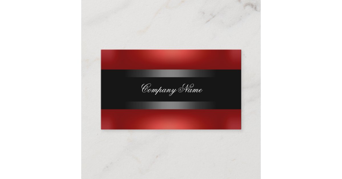 Elegant Red Black Indestructible Business Card | Zazzle