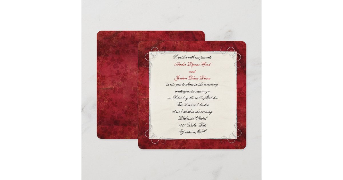 Elegant Red Border Invitation | Zazzle