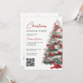 Elegant Red Bows Christmas Tree QR Code Party Invitation | Zazzle